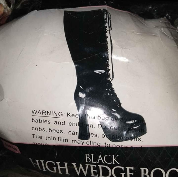 Shoes | Sexy Goth High Wedge Platform Boot New | Poshmark